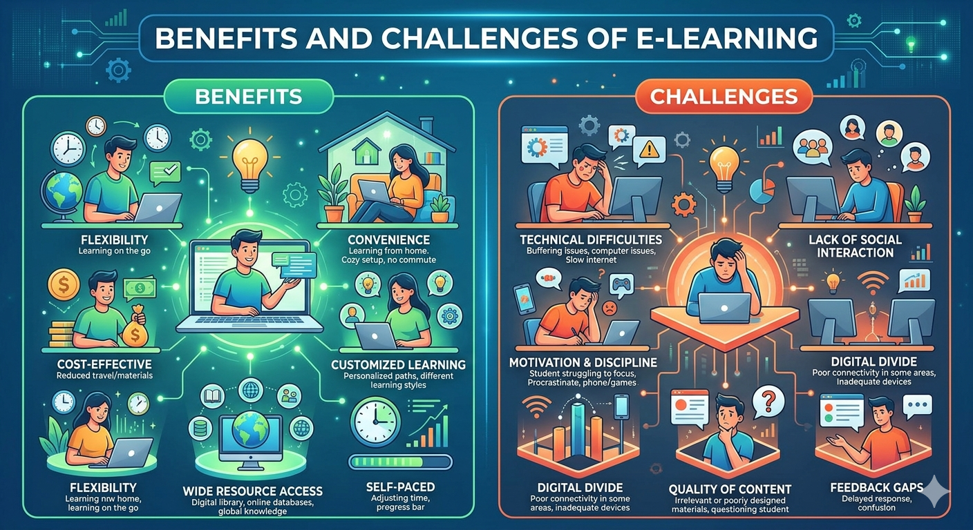 Benefits and Challenges of E-Learning - Enter To Study